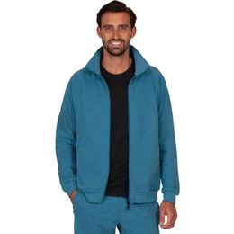 Sweatjacke TRIGEMA "TRIGEMA Raglanjacke aus Sweat-Qualität" Gr. S, blau (saphir, light, melange) Herren Sweatjacken