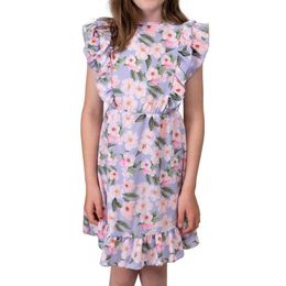 KMISSO Sommerkleid Mädchen Kleid mit Volants Blumenmotiv 30384 (1-tlg) bequem zu tragen