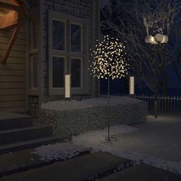 LONGZIMING Weihnachtsbaum 220 LEDs Warmweißes Licht Kirschblüten 220 cm