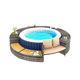 XDeer Loungeset Gartenlounge-Set Spa-Pool Gartenmöbel-Set Poolumrandung