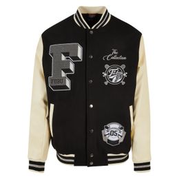 Allwetterjacke Fubu "Fubu Herren FM224-036-1 College Varsity Jacket" Gr. L, schwarz (black, cream) Herren Jacken Sportjacken