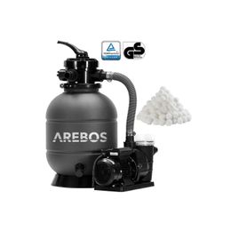 Arebos Sandfilteranlage mit Pumpe inkl.700g Filterbälle
