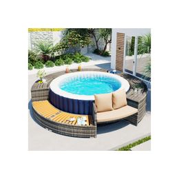 Gotagee Gartenlounge-Set Spa-Pool modern Gartenlounge-Set Poolumrandung für Whirlpool und Pool