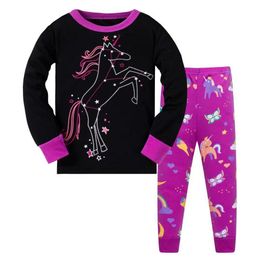 Cosmos Premium Products Schlafanzug Mädchen Baumwolle Langarm Set Kinder Nachtwäsche Pyjama