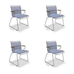 Houe CLICK Dining Chair mit Bambusarmlehnen 4er Set Pigeon Blue