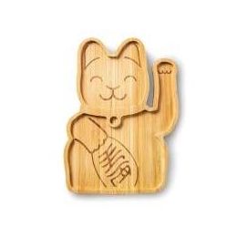 Donkey Products Donkey Bamboo Plate Lucky Cat