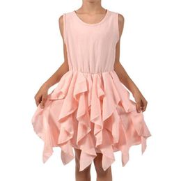 KMISSO Sommerkleid Mädchen Kleid breite Träger und Volants am Rock (1-tlg) bequem zu tragen