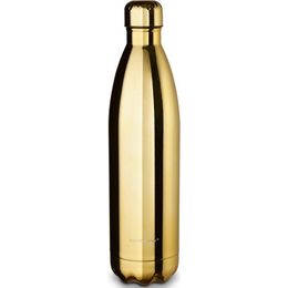 ECHTWERK Isolierflasche Shiny, Trinkflasche, Klavierlackoptik, aus hochwertigem Edelstahl, BPA-Frei, goldfarben