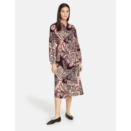 Gerry Weber Midikleid Gemustertes Blusenkleid mit Taillenband