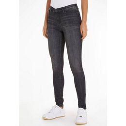 Tommy Jeans Skinny-fit-Jeans Nora mit Tommy Jeans Label-Badge & Passe hinten, schwarz
