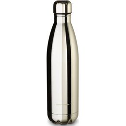 ECHTWERK Isolierflasche Shiny, Trinkflasche, Klavierlackoptik, aus hochwertigem Edelstahl, BPA-Frei, silberfarben