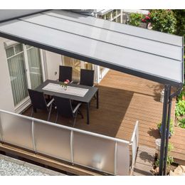 Terrassendach Gutta "Premium" Terrassenüberdachungen Gr. B/H/T: 309,4 cm x 300 cm x 306 cm, einbrennlackiert, grau (anthrazit) Überdachungen