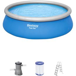 Quick-Up Pool Bestway "Fast Set™" Schwimmbecken Gr. Ø/B/H/L: 457 cm x Breite Höhe 122 cm x Länge, 13807 l, blau Quick-Up-Pools
