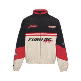 Trainingsjacke Fubu "Fubu Herren FM233-003-2 Corporate Track Jacket" Gr. S, bunt (creme, black, red) Herren Jacken Trainingsjacken