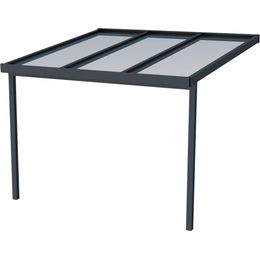 Terrassendach Gutta "Premium" Terrassenüberdachungen Gr. B/H/T: 309,4 cm x 300 cm x 306 cm, einbrennlackiert, grau (anthrazit) Überdachungen