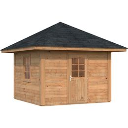 Holzpavillon Palmako "Bianca 8,3 m² Set 6" Pavillons Gr. B/H/T: 384 cm x 323 cm x 384 cm, braun (hellbraun) Feststehende Pavillons