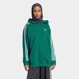 Kapuzensweatjacke adidas originals "3 S HOODIE OS" Gr. S, grün (collegiate green) Damen Sweatjacken Oversize Shirts