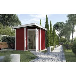 Gartenhaus Weka "229 Gr.1" Gartenhäuser Gr. Fußboden im Gartenhaus, ohne Dacheindeckung, rot (schwedenrot, naturbelassen) Gartenhäuser aus Holz