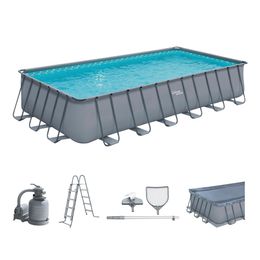 Framepool SUMMERWAVES "Elite" Schwimmbecken Gr. B/H/L: Breite 366 cm x Höhe 132 cm x Länge 732 cm, 31771 l, grau (anthrazit) Frame-Pools