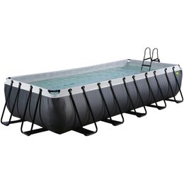 Framepool EXIT "Black Leather Pool 540x250x100cm" Schwimmbecken Gr. B/H/L: Breite 320 cm x Höhe 100 cm x Länge 610 cm, 12600 l, schwarz Frame-Pools
