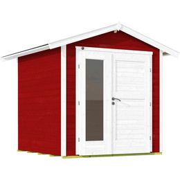 Gartenhaus Weka "224 A" Gartenhäuser Gr. Fußboden im Gartenhaus, ohne Dacheindeckung, rot (rot, weiß) Gartenhäuser aus Holz