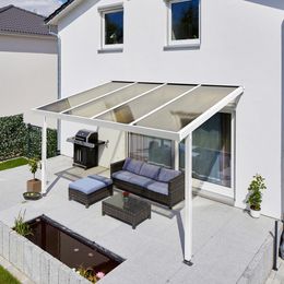 Terrassendach Gutta "Premium" Terrassenüberdachungen Gr. B/H/T: 410,2 cm x 300 cm x 306 cm, einbrennlackiert, weiß Überdachungen