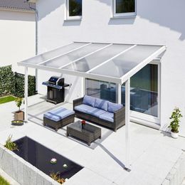 Terrassendach Gutta "Premium" Terrassenüberdachungen Gr. B/H/T: 410,2 cm x 300 cm x 306 cm, einbrennlackiert, weiß Überdachungen