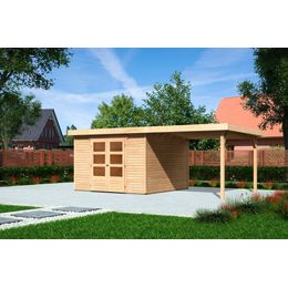 Gartenhaus Karibu "Askola 6" Gartenhäuser Gr. ohne Fußboden, beige (naturbelassen) Gartenhäuser aus Holz