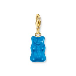 Thomas Sabo Charm-Goldbären-Anhänger in Blau vergoldet