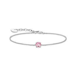 Thomas Sabo Armband mit pinkfarbenem Zirkonia-Anhänger Silber