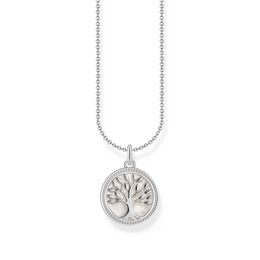 Thomas Sabo Kette mit Tree-of-Love-Anhänger und weißer Emaille Silber