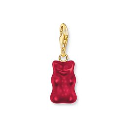 Thomas Sabo Charm-Goldbären-Anhänger in Rot vergoldet