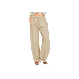 FIDDY Loungepants Sommerhose für Damen aus Baumwolle Leinen–Freizeithose–Sommerhose