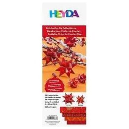 Heyda Papierstreifen-Set Fröbelsterne, rot-gold, 96 Streifen