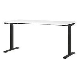 Germania Sitz-Stehschreibtisch Metall, Spanplatte Schwarz T-Fuß 1.600 x 800 x 1.200 mm