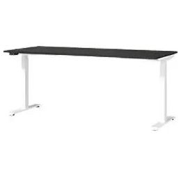 Germania Sitz-Stehschreibtisch Mailand Metall, Spanplatte Weiß T-Fuß 1.800 x 800 x 1.200 mm