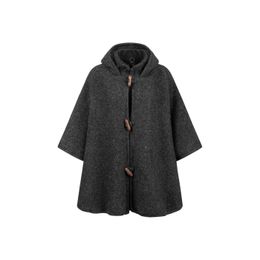 Kunst und Magie Strickcape Strick Poncho+Kapuze Umhang Cape Strickjacke Wolle Jacke Winter Mantel