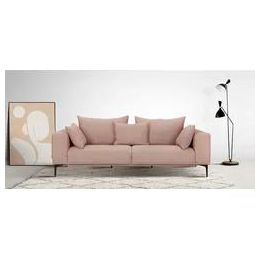 Guido Maria Kretschmer Home & Living 3-Sitzer GUIDO MARIA KRETSCHMER HOME & LIVING "BENTE" Sofas Gr. B/H/T: 235cm x 85cm x 105cm, Bouclé, rosa mit schwarzen Metallfüßen