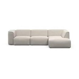 Ecksofa RAUM.ID "Merid jederzeit durch Module erweiterbar L-Form" Sofas Gr. B/H/T: 295cm x 70cm x 162cm, Struktur, Ottomane rechts, grau (hellgrau) als Modul oder separat verwendbar, für individuelle Zusammenstellung