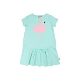 Danefae A-Linien-Kleid DYR Zanzi Dress Fresh Mint Flamingo kleid Mädchen türkis 4Y Sommerliches Mädchen Kurzarm Kleid in mint mit tollem Flamingo Print