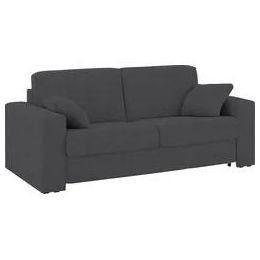 Schlafsofa Home Affaire "Roma Matratzenhöhe 14 cm" Sofas Gr. B/H/T: 200cm x 85cm x 100cm, Struktur weich, Breite 200cm, grau (anthrazit) Dauerschlaffunktion, mit Unterfederung, Lattenrost, Matratze