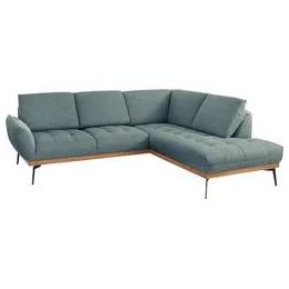 Guido Maria Kretschmer Home & Living Ecksofa GUIDO MARIA KRETSCHMER HOME & LIVING "Palic, L-Form" Sofas Gr. B/H/T: 241cm x 87cm x 206cm, Webstoff Premium, Ottomane rechts, blau (blau, grün)