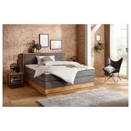 Boxspringbett Home Affaire "Cavan" Komplettbetten Gr. Microfaser Topper Basic, Liegefläche B/L: 180cm x 200cm, Gewicht bis: 100 kg + 100 kg H3 + H3, 7-Zonen-Tonnentaschen-Federkernmatratze, grau (anthracite) Boxspringbett Eiche, inkl. Bettkasten & Topper, verschiedene Härtegrade (auch H4)