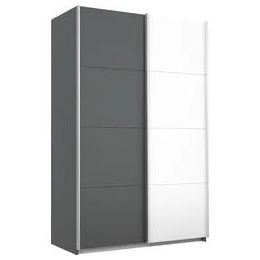 Schwebetürenschrank Rauch "Quadra Kleiderschrank BESTSELLER Schrank Gaderobe" Schränke Gr. B/H/T: 136 cm x 210 cm x 62 cm, 2 St., weiß (grau metallic, weiß) mit Möglichkeit zur individuellen Frontgestaltung, leichtgängige Türen