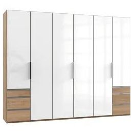 Kleiderschrank WIMEX "Level by fresh to go" Schränke Gr. B/H/T: 300cm x 236cm x 58cm, 6 St., braun (plankeneichefarben/weißglas) Drehtürenschrank Kleiderschrank Schränke mit vollflächigen Glastüren