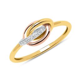 UNIQUE Goldring Ring 585er Gold tricolor Brillanten
