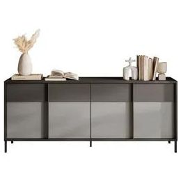 Sideboard Inosign "Everest Breite 206 cm, Kommode mit 4 Türen" Sideboards Gr. B/H/T: 206cm x 86cm x 40cm, grau (bleigrau/kreidegrau/absetzung steingrau (druck)) Anrichte, SoftSelf Closing, Korpus 22 mm