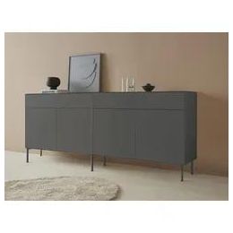 Sideboard LeGer Home by Lena Gercke "Essentials" Sideboards Gr. B/H/T: 224cm x 90cm x 42cm, 2 St., grau (anthrazit) Breite: 224cm, MDF lackiert, Push-to-open-Funktion