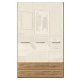 Kleiderschrank Home Affaire "Gala", beige (beige, pacific walnut), B:137cm H:224cm T:56cm, Spanplatte, MDF, Schränke, UV lackiert, kratzfest, hochglänzend, Soft-Close Funktion