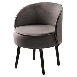 Cocktailsessel Fink "ELLIS", braun, B:55cm H:73cm T:55cm, 100% Polyester, Sessel, mit runder Sitzfläche